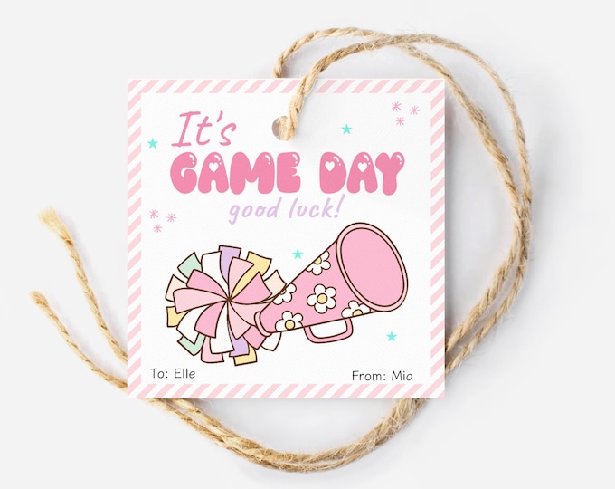 Cheer Good Luck Tag Cheerleader Treat Tags Competitive Cheer Snack Tag ...