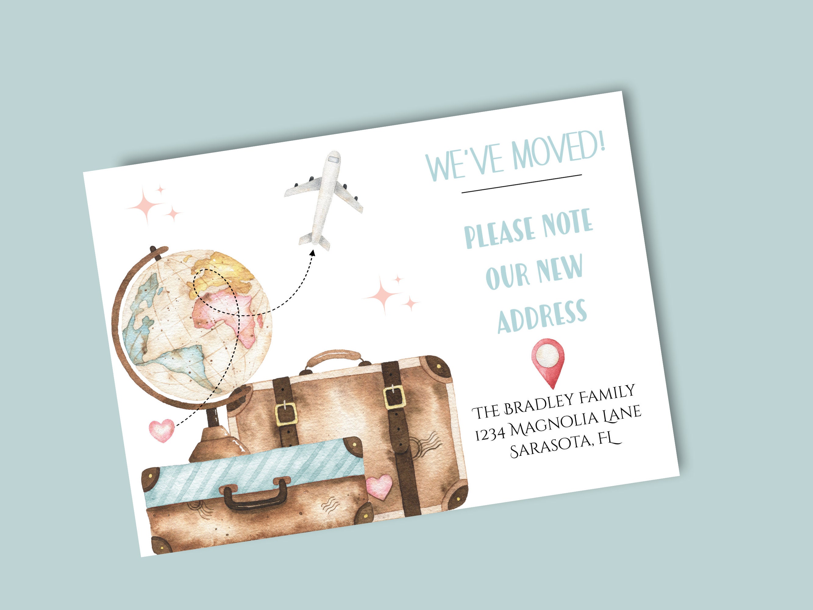 New Address Card Printable Template, Editable We've Moved Card ...