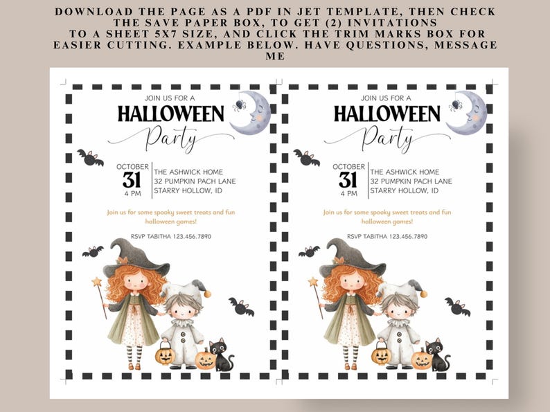 Editable Kids Halloween Party Invitation, Spooktacular Costume Party ...