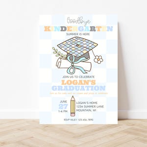 Kindergarten Graduation Invitation: Cap & Diploma (digital Download) - Etsy
