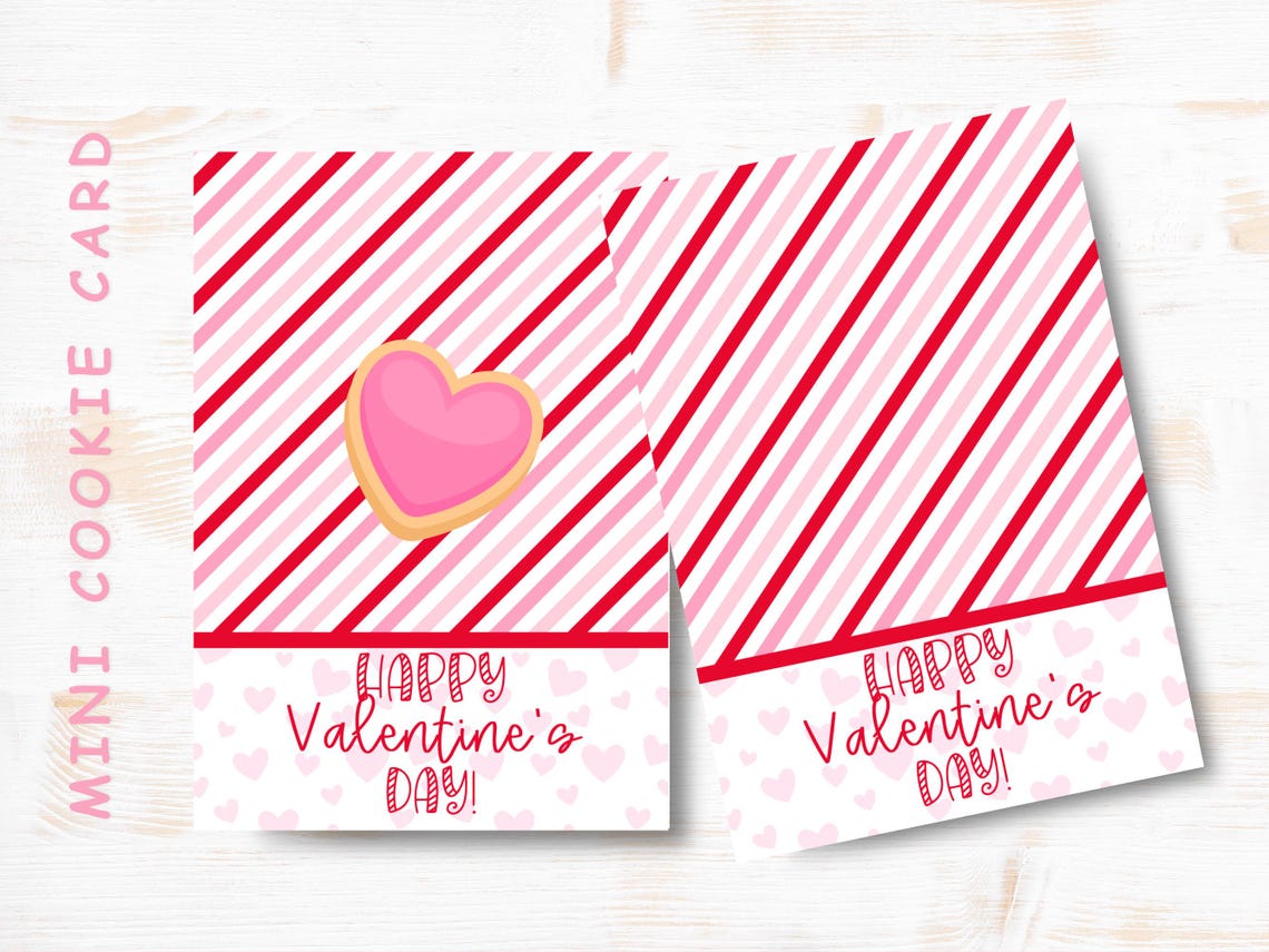 Valentine's Day Cookie Card, Mini Cookie Card, Cute Cookie Packaging ...