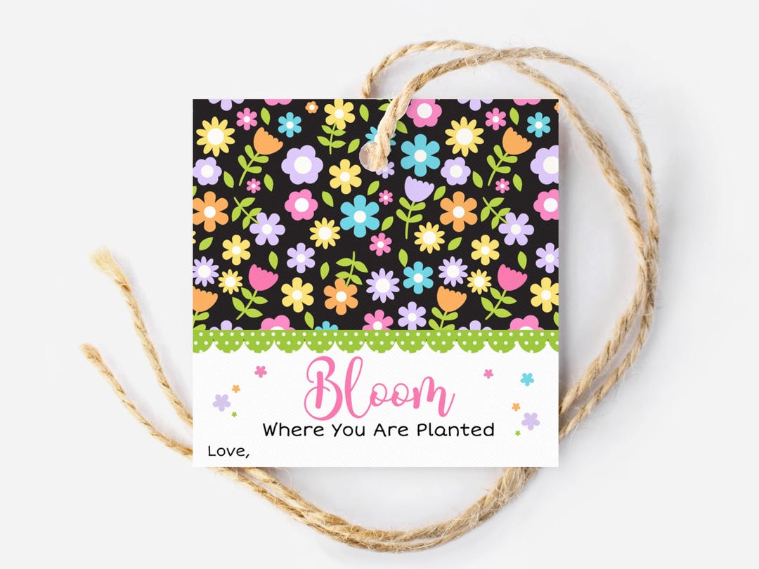 Spring Flowers Favor Tag: Printable Easter Gift Tag (3x3) - Etsy