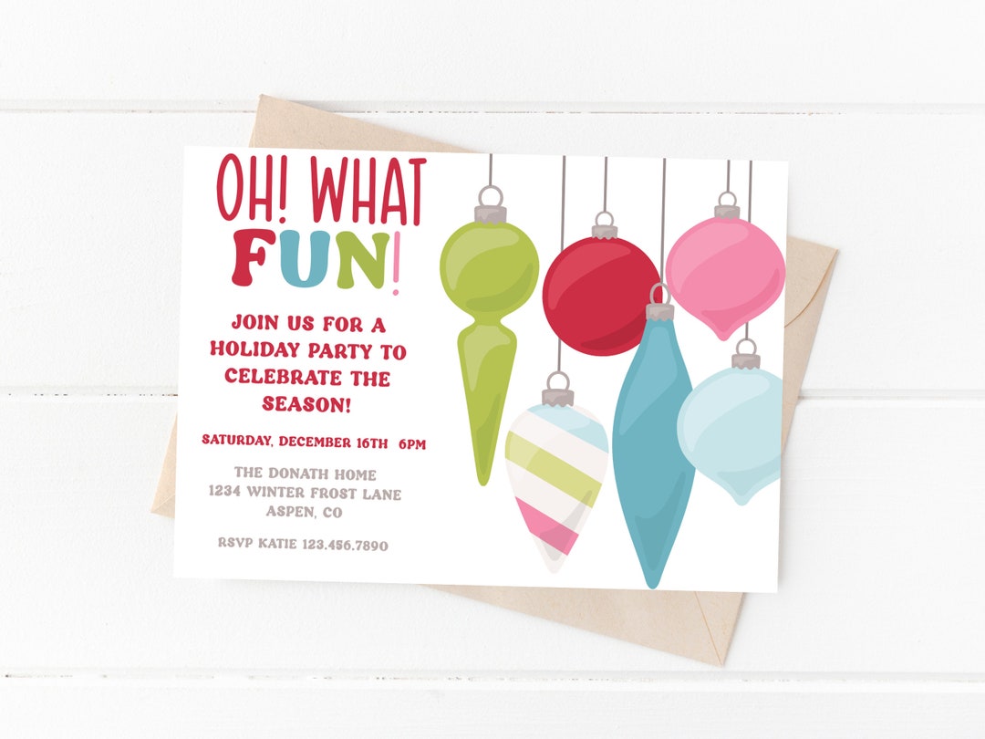 Holiday Party Invitation/ Printable Modern Christmas Party Invite ...
