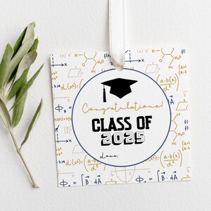 Editable 2025 Graduation Gift Tag, Grad Party Favor Tag Printable, High ...