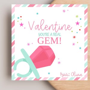Valentine's Day Ring Pop Tags, You're A Gem Favor Tag, Sweet Treat Bag ...