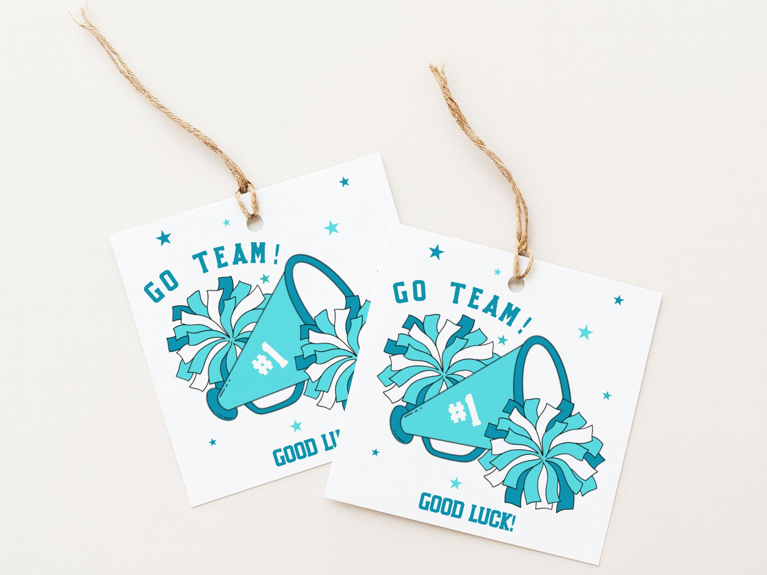 Editable Cheerleader Go Team Tag, Cheer Team Gift Tag, Cheerleader Team ...