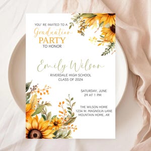 Graduation Party Invitation, Printable 2025 Girl Graduation Invite ...