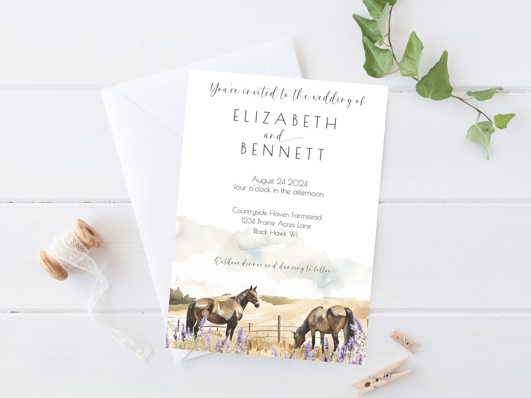 Rustic Farm Wedding Invitation, Farm Wedding Invitation Template ...