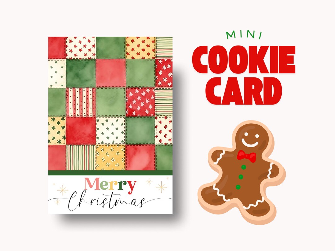 Christmas Mini Cookie Card, Country Christmas Cookie Tag, Holiday ...