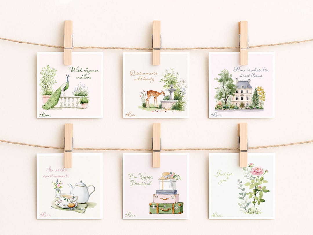 Garden Gate Printable Gift Tag Set, Elegant Floral Cottagecore Tags ...