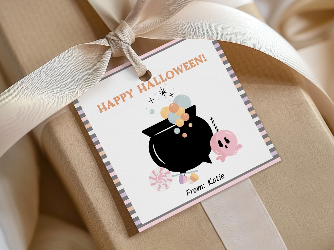 Printable Halloween Favor Tags, Halloween Gift Tags, Printable ...