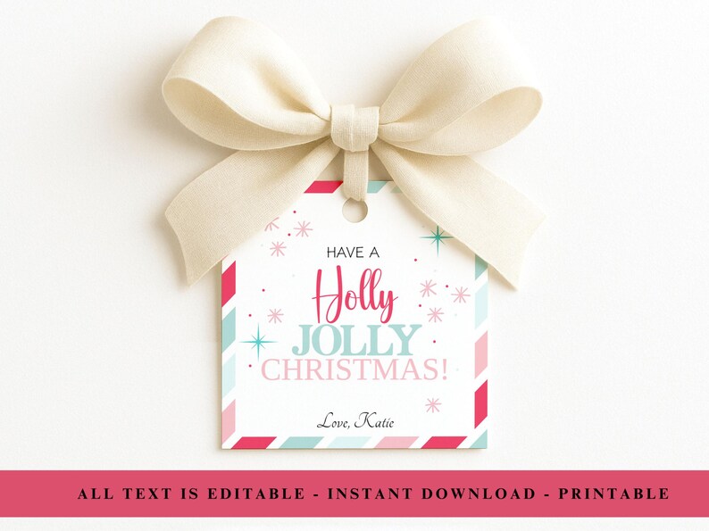 Christmas Favor Tags, Printable Christmas Gift Tags, Holiday Gift Tags ...