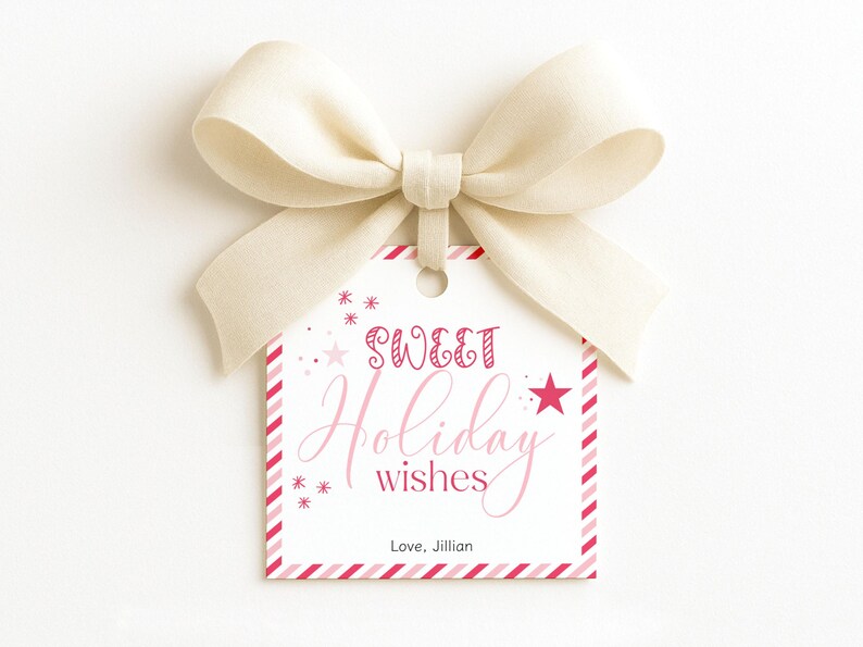 Editable Christmas Favor Tags, Sweet Holiday Wishes Favor Tags ...