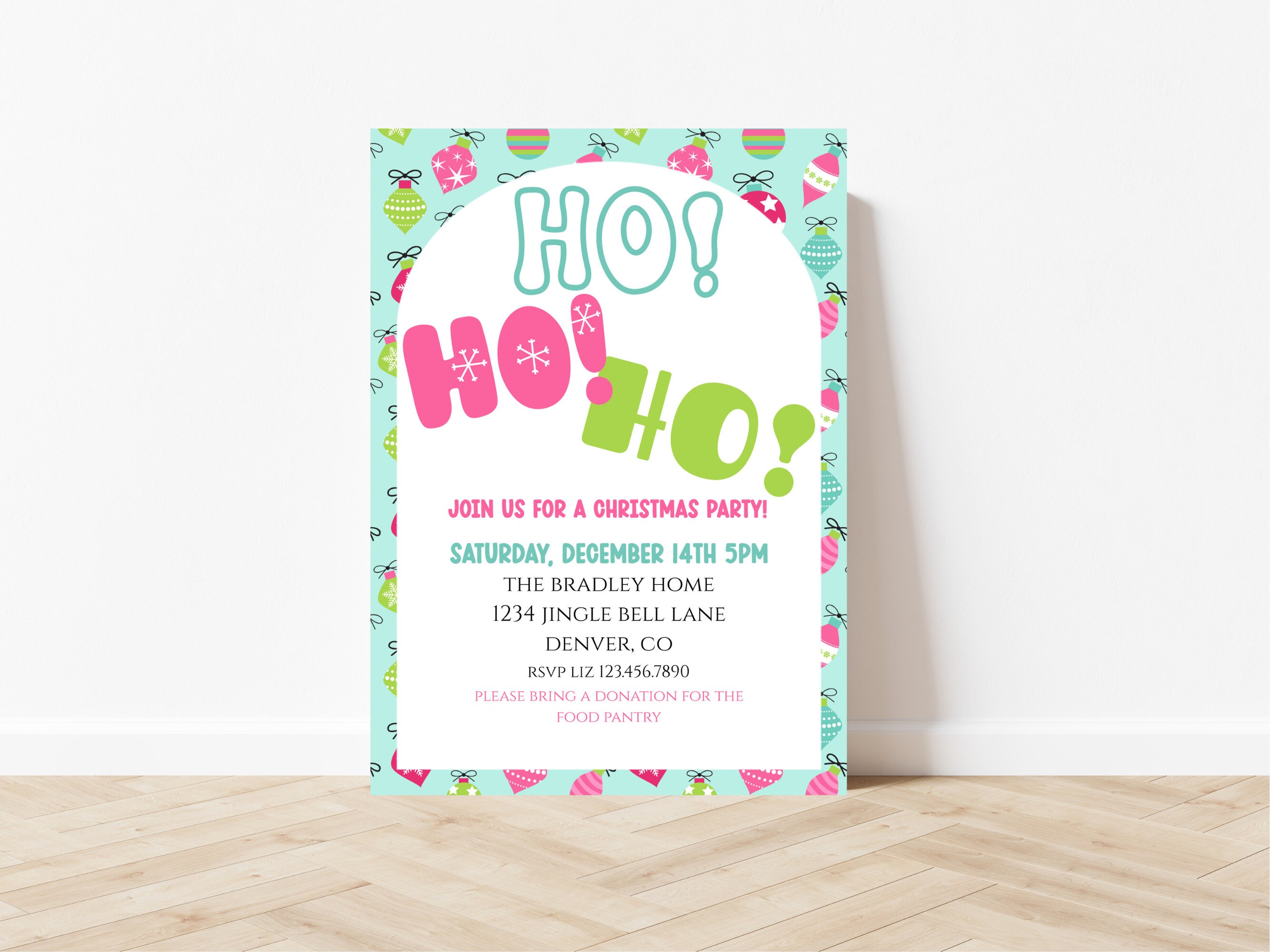 Christmas Party Invitation/ Printable Modern Christmas Party Invite ...