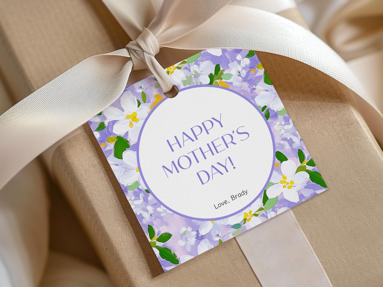Mother's Day Gift Tag, Lavender Floral Mother's Day Tag, Mother's Day ...
