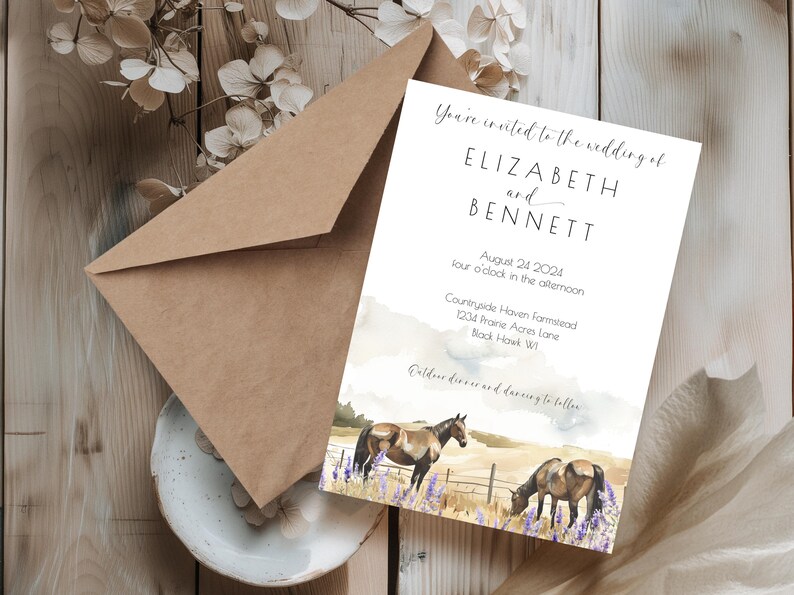 Rustic Farm Wedding Invitation, Farm Wedding Invitation Template ...