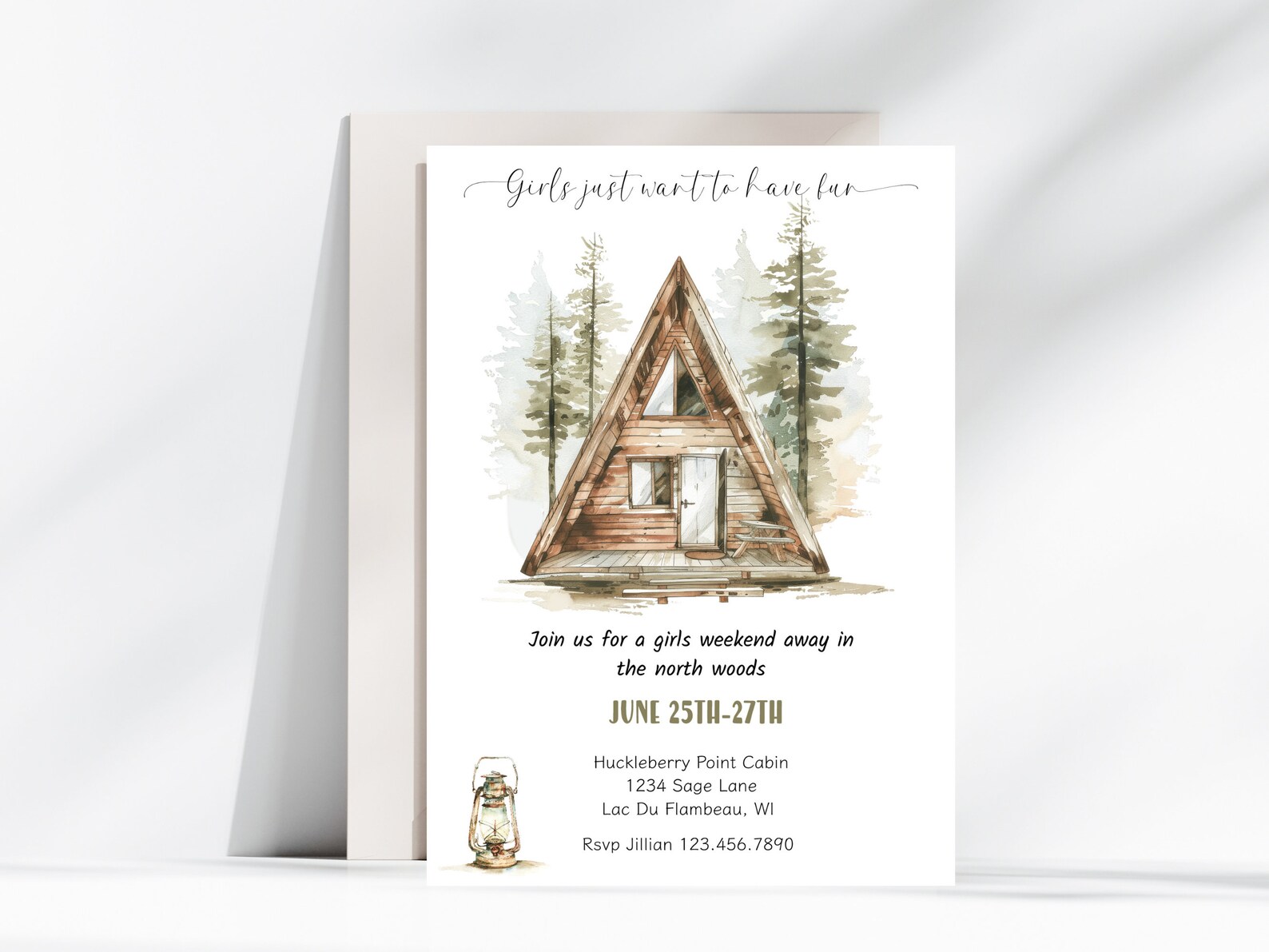Girls Weekend Away Invitation, Editable Weekend in the Woods Invitation ...