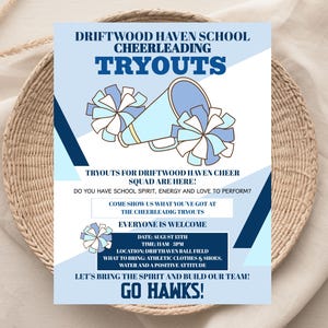 Editable Cheer Tryout Flyer, Sideline Cheer Flyer, Competition ...