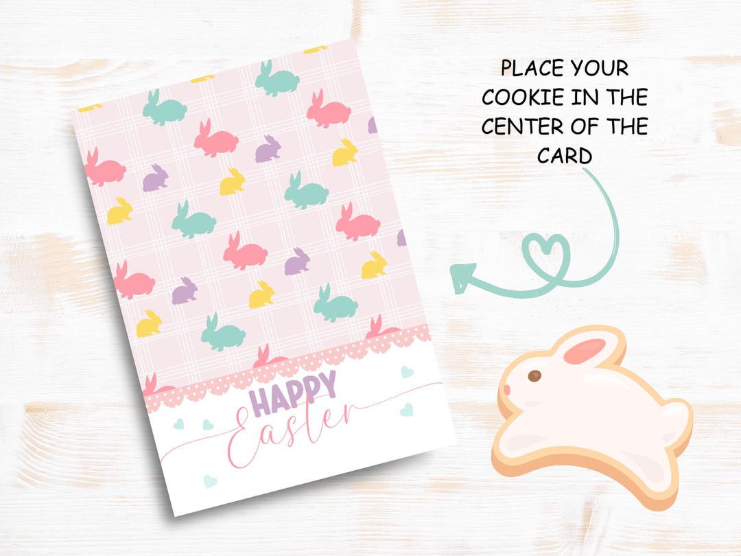 Easter Mini Cookie Card, Printable Cookie Card, Sugar Cookie Treats ...