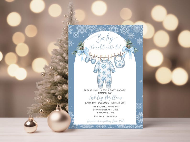 Baby It's Cold Outside Baby Shower Invite, Winter Baby Shower, Snow ...
