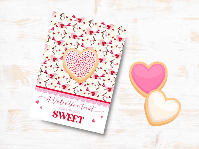 Printable Valentine Cookie Card: School Party Favor (editable Template ...