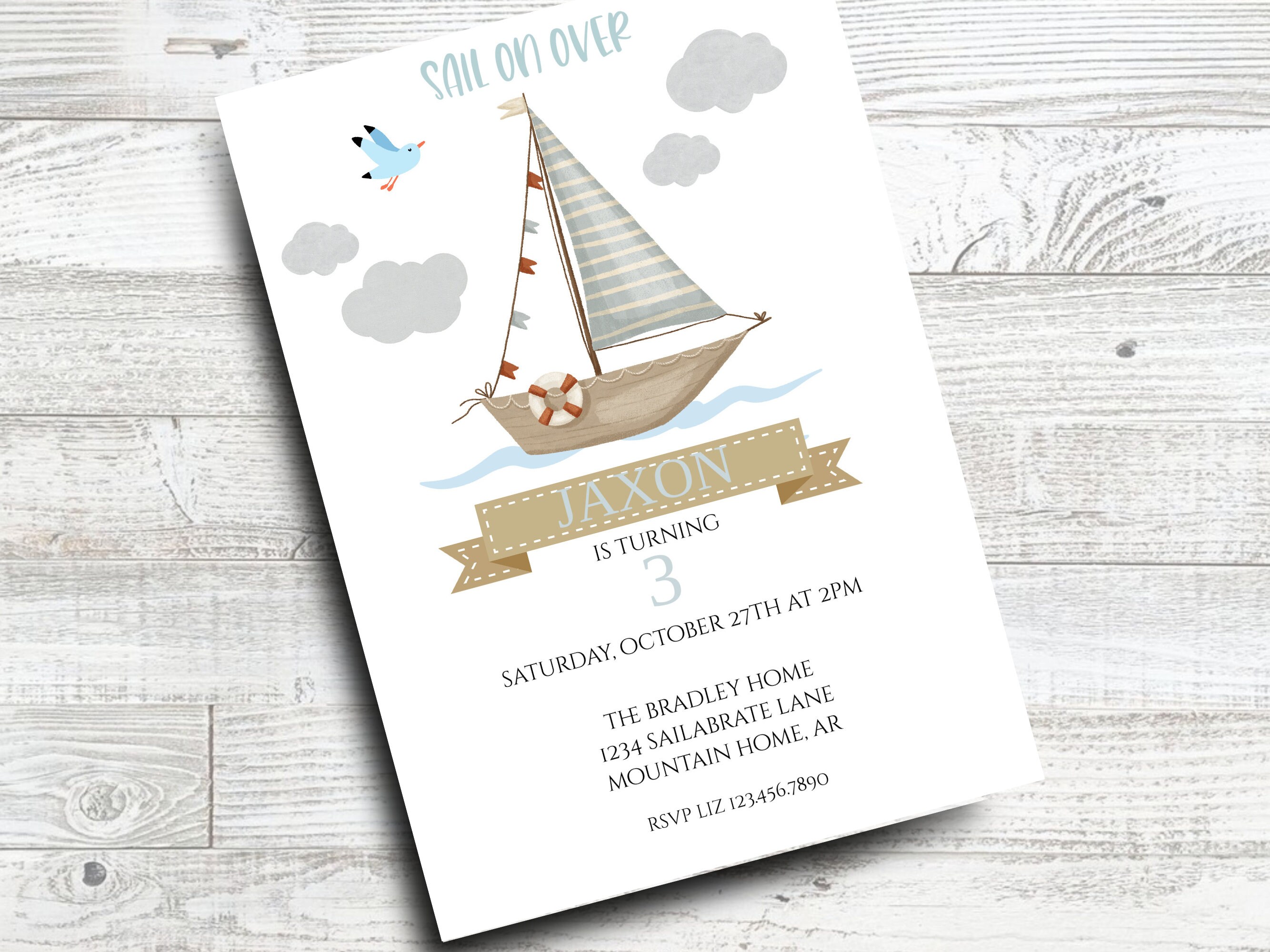Sailing Birthday Invitation/ Printable Boating Birthday - Etsy