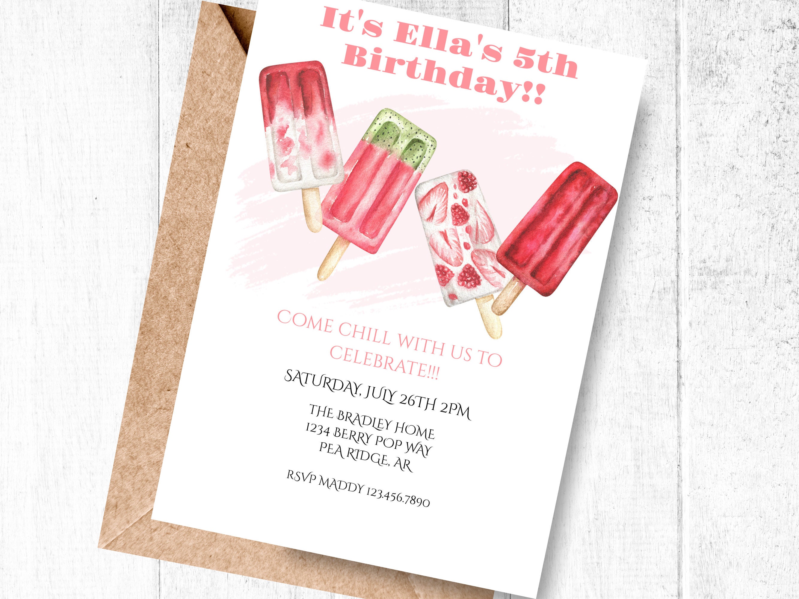 Popsicle Birthday Invitation Template/ Summer Birthday Party/ - Etsy