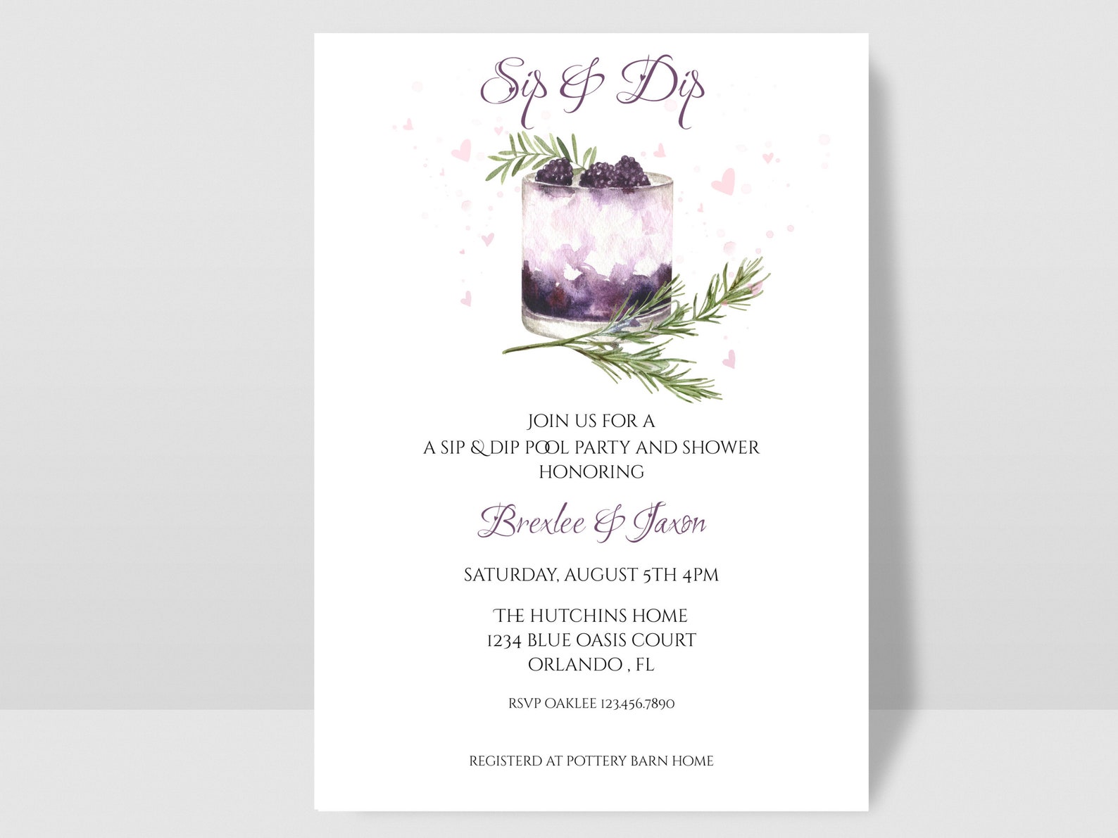 Sip & Dip Couples Pool Party/ Birthday Party Invitation/ Pool Party ...