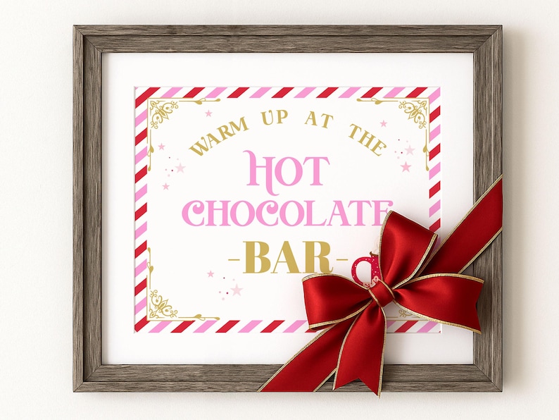 Hot Cocoa Bar Sign Template, Hot Chocolate Bar Printable, Kids Holiday ...