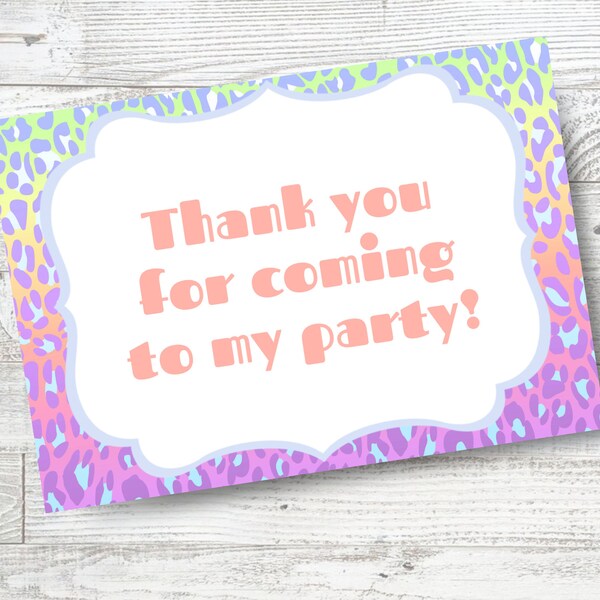 Thank You Animal Print Card - Etsy
