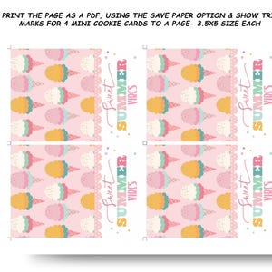 Printable Ice Cream Cookie Card: Summer Mini Cookie Tag (editable ...