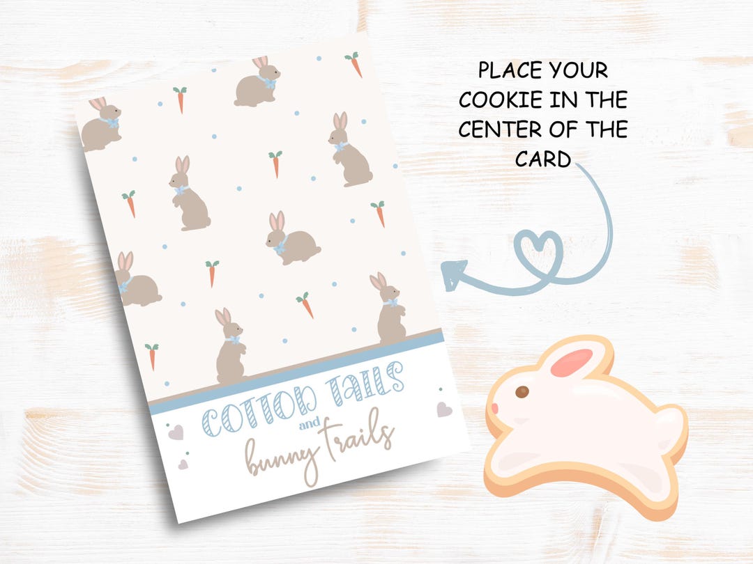 Editable Easter Cookie Card, Easter Basket Cookie Treat, Cute Easter ...