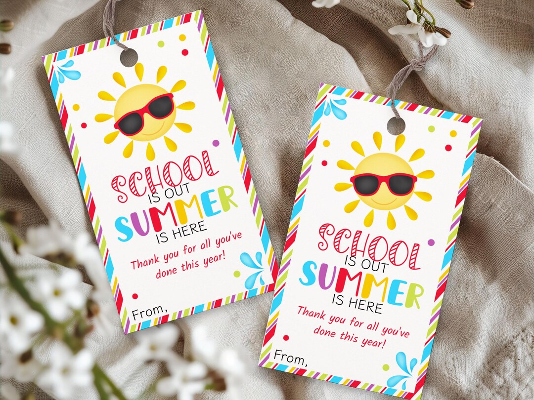 Teacher Appreciation Gift Tag: Schools Out Summer Favor (editable PDF ...