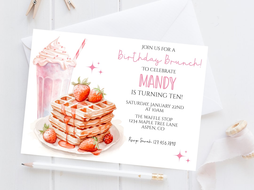 Editable Birthday Brunch Invitation, Kids Brunch Birthday Invite ...