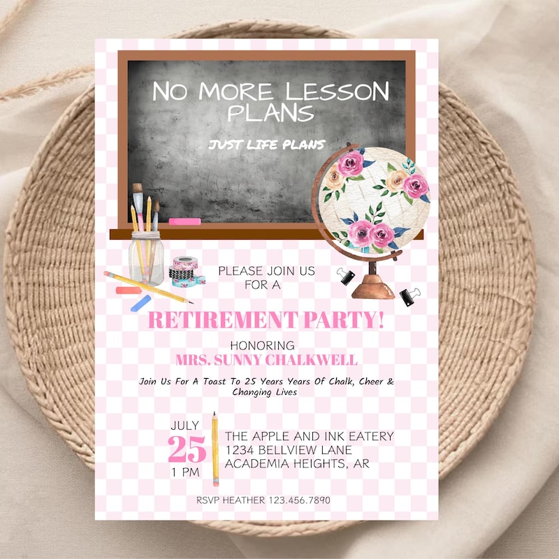 Teacher Retirement Invitation - Etsy