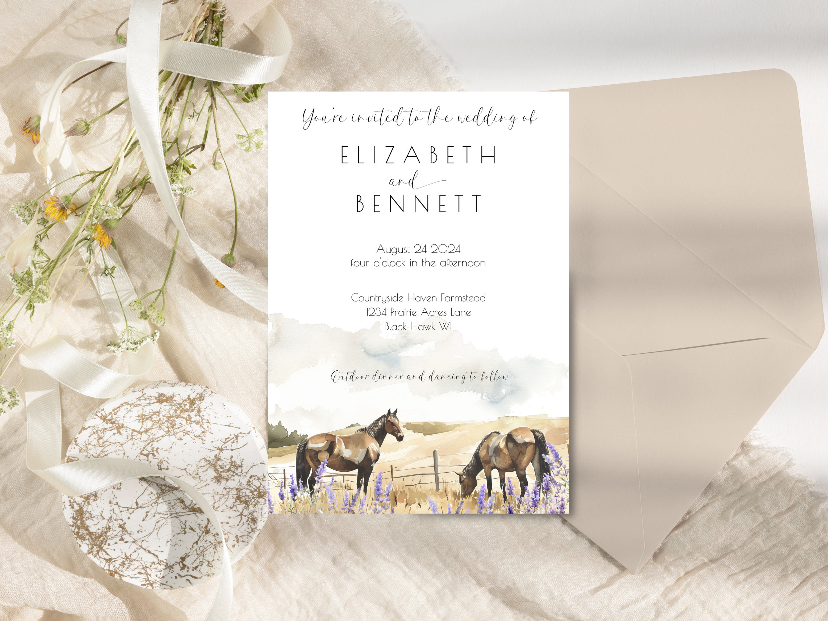 Rustic Farm Wedding Invitation, Farm Wedding Invitation Template ...