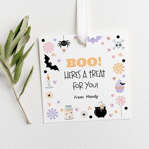 Halloween Gift Tags, Printable Halloween Favor Tags, Pastel Halloween ...