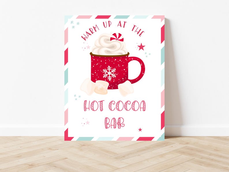 Hot Cocoa Bar Sign Template, Hot Chocolate Bar Sign Template, Kids ...