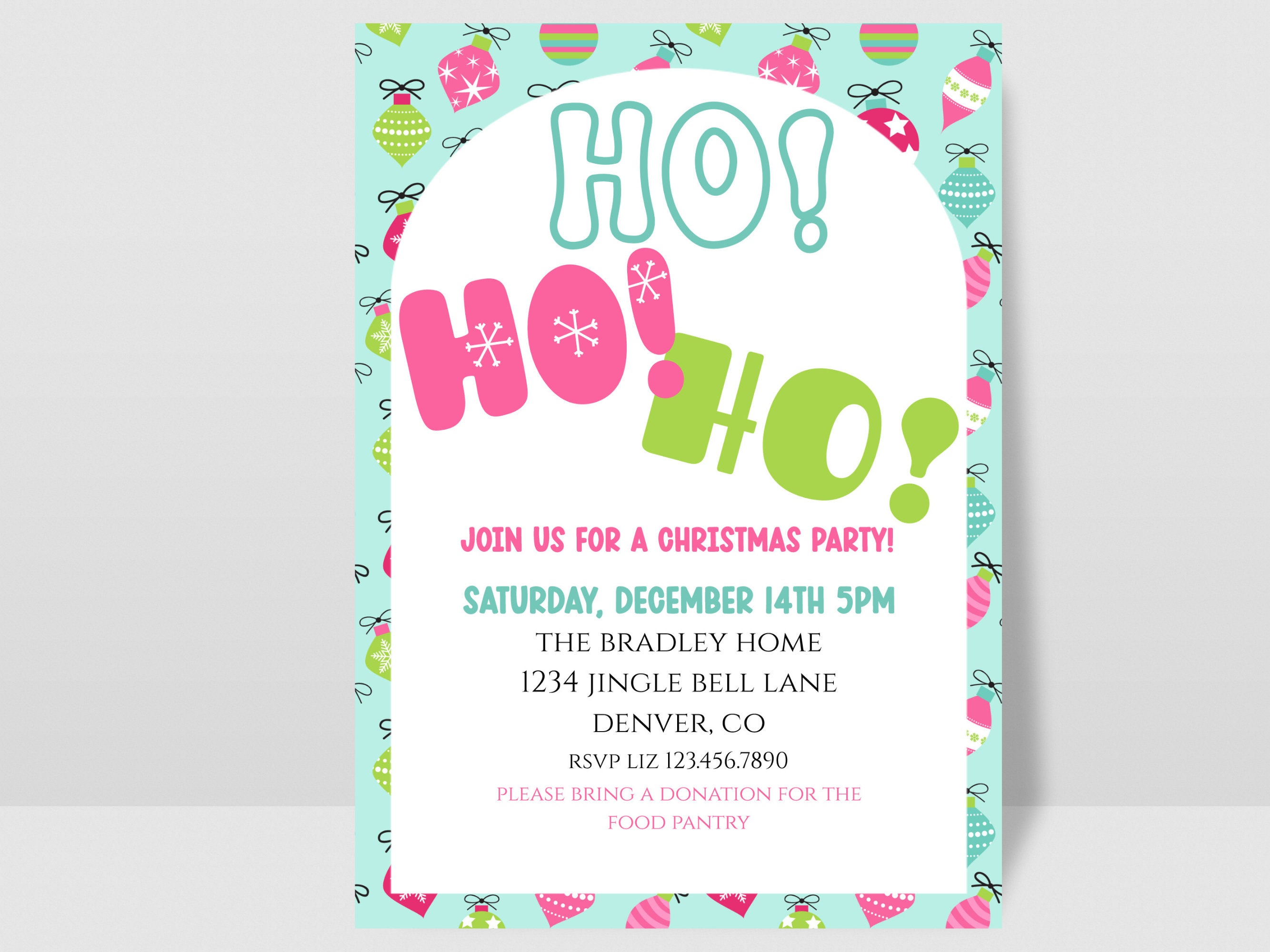 Christmas Party Invitation/ Printable Modern Christmas Party Invite ...