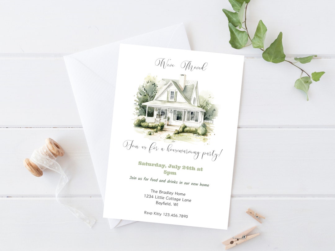 Housewarming Party Invitation, Printable New Home Announcement ...