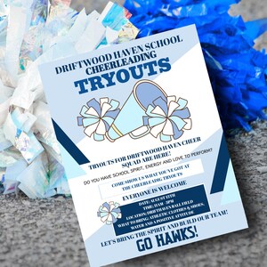 Editable Cheer Tryout Flyer, Sideline Cheer Flyer, Competition ...