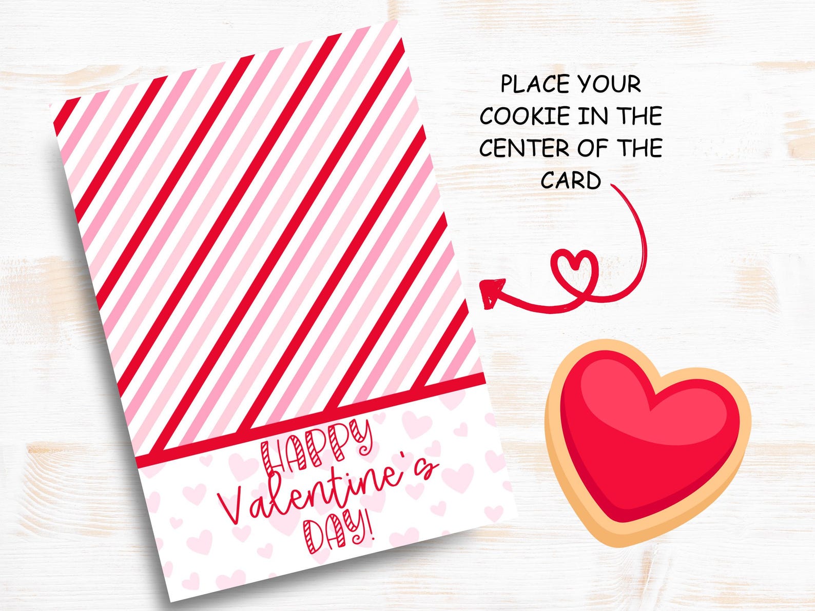 Valentine's Day Cookie Card, Mini Cookie Card, Cute Cookie Packaging ...