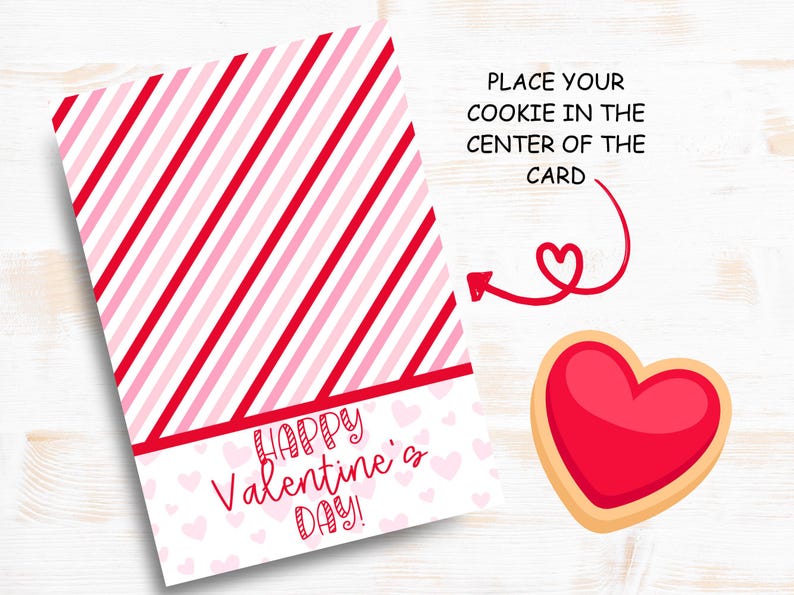 Valentine's Day Cookie Card, Mini Cookie Card, Cute Cookie Packaging ...