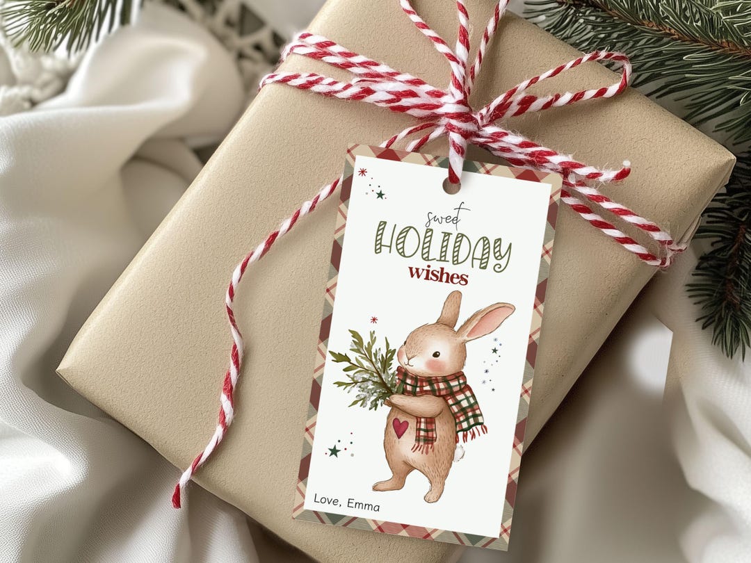 Christmas Gift Tag, Country Christmas Theme, Holiday Favor Tag, Rustic ...