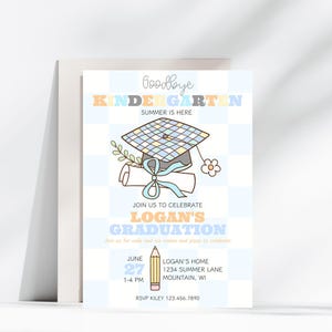 Kindergarten Graduation Invitation: Cap & Diploma (digital Download) - Etsy