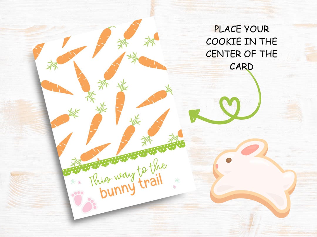 Printable Easter Mini Cookie Card, Cute Cookie Packaging, Bunny Bait ...