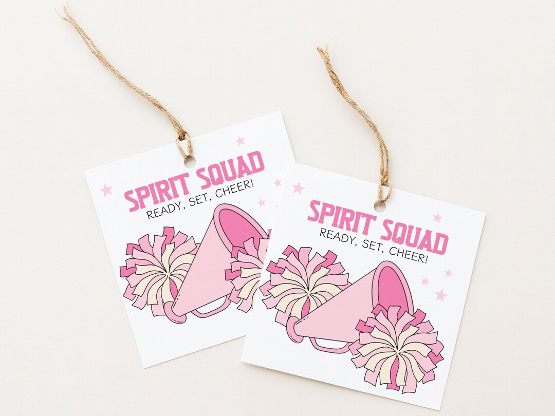 Cheerleading Spirit Squad Tag, Ready Set Cheer Tag, Printable Cheer ...
