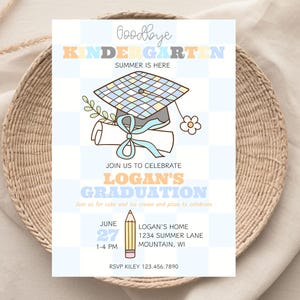 Kindergarten Graduation Invitation: Cap & Diploma (digital Download) - Etsy