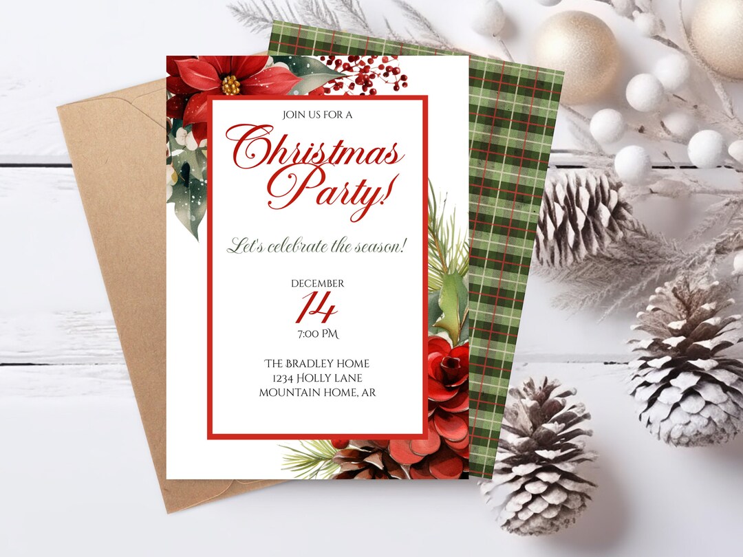 Editable Christmas Party Invitation/ Printable Holiday Party - Etsy
