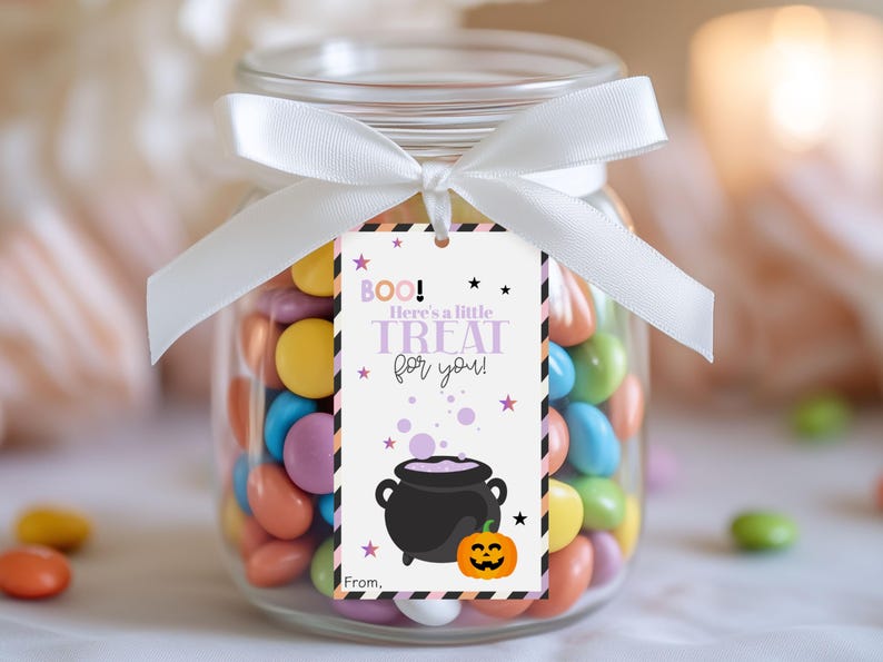 BOO! Here's A Treat for You Gift Tag, Halloween Sweet Treat Tag, Kids ...